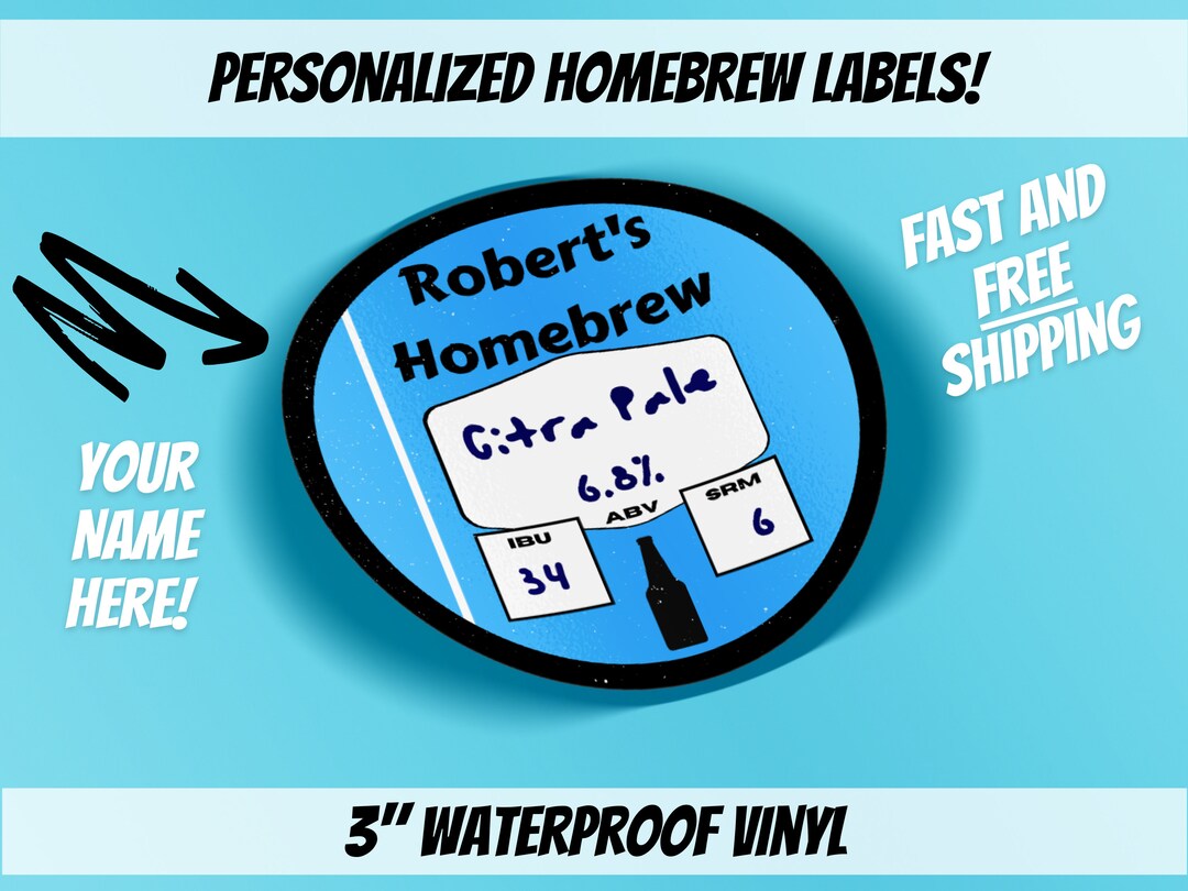 Personalized Homebrew Beer Labels, Waterproof 3 Custom Circle Stickers ...