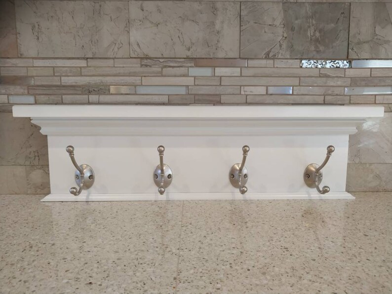 Handcrafted Painted Solid Wood Coat Rack With Shelf Hooks - Etsy