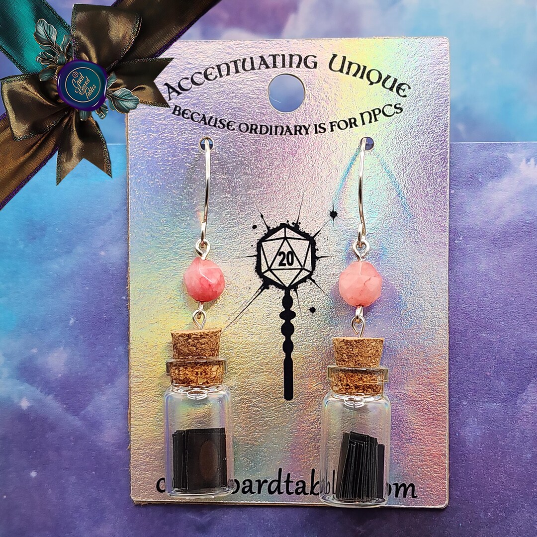 Magic the Gathering Fan - Deck in a Bottle Dangle Earrings - Etsy