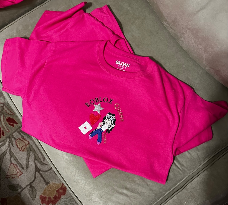 Roblox Queen, Girl T-shirt, Love Roblox, Gift Embroidered Shirt, High ...