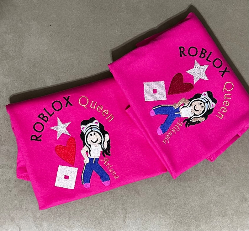 Roblox Queen, Girl T-shirt, Love Roblox, Gift Embroidered Shirt, High ...