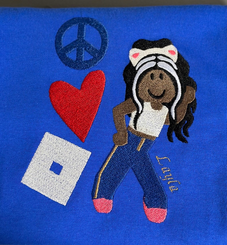 Embroidered Roblox T-shirt: Peace, Love, Gaming Avatar Girl Gift - Etsy