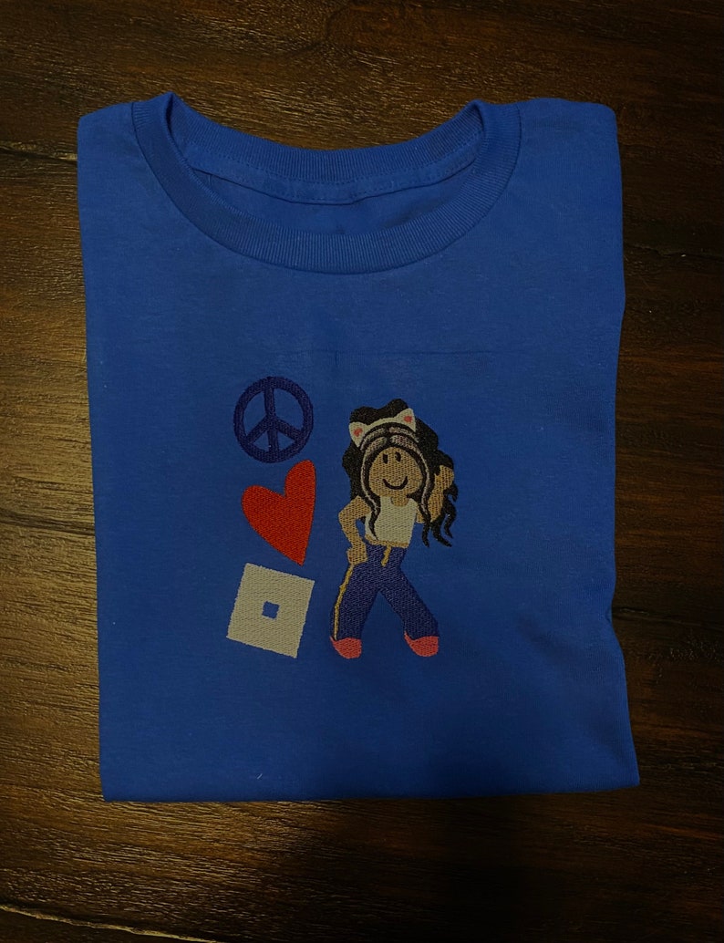 Roblox Peace Love Roblox Tee Shirt Girl T Embroidered T Shirt Shirt High Quality Unique
