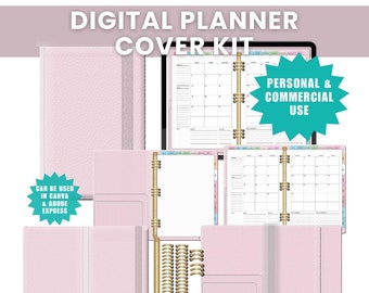 Digital Planner Cover Cover Kit PNG Leather Planner Cover Kit ...