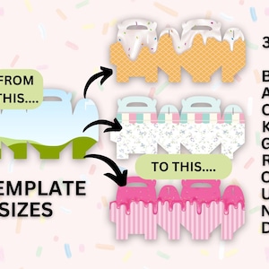 3D Candyland Theme Gable Box Template, Party Favor Box - Etsy