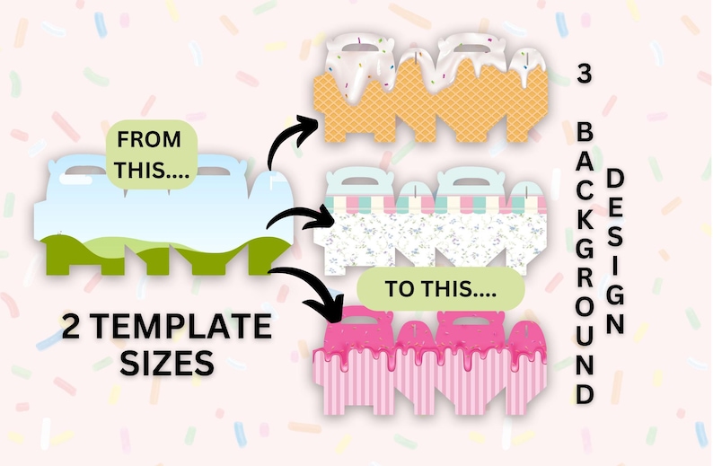 3D Candyland Theme Gable Box Template, Party Favor Box - Etsy