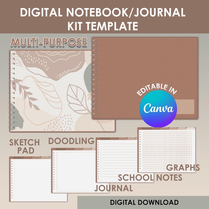 Digital Notebook, Journal, Sketch Book, Multi-purpose - Etsy