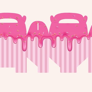 3D Candyland Theme Gable Box Template, Party Favor Box - Etsy