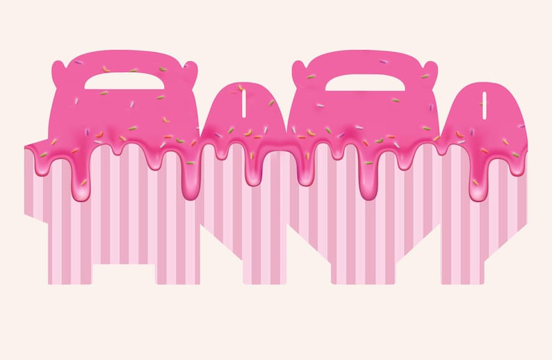 3D Candyland Theme Gable Box Template, Party Favor Box - Etsy