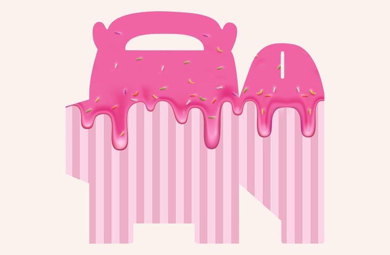 3D Candyland Theme Gable Box Template, Party Favor Box - Etsy