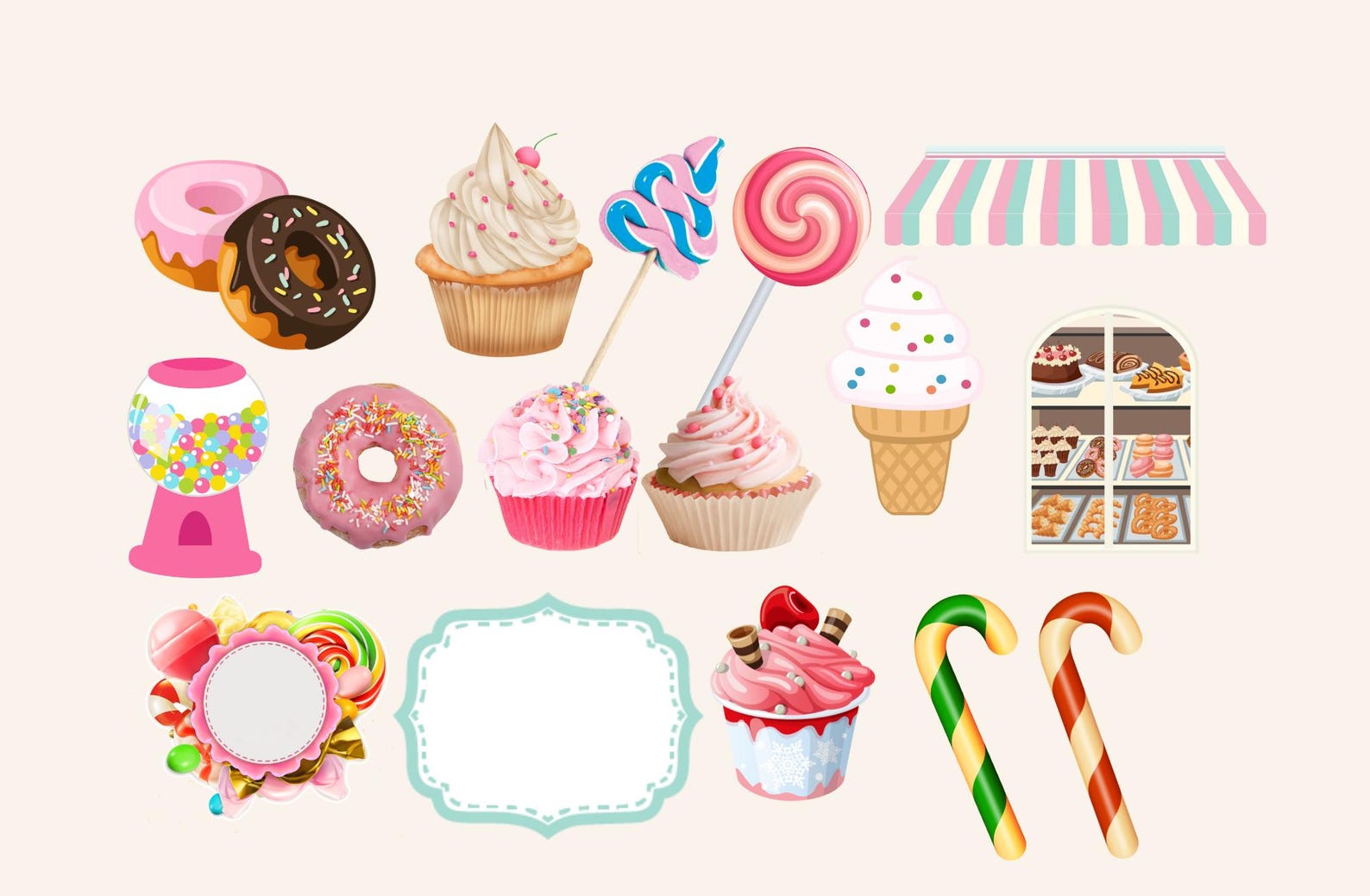 3D Candyland Theme Gable Box Template, Party Favor Box - Etsy