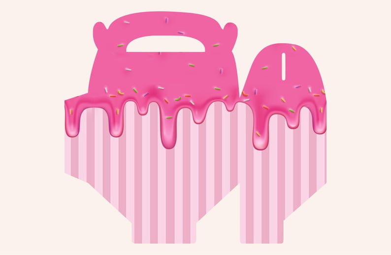 3D Candyland Theme Gable Box Template, Party Favor Box - Etsy