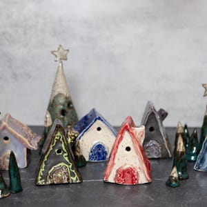 Alpine Pottery Cottages // Christmas Village Houses // Ceramic Holiday ...