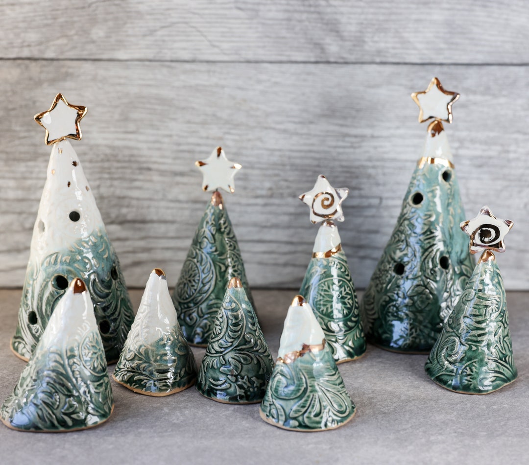 Pottery Christmas Trees // Handmade Fancy Ceramic Trees // - Etsy UK