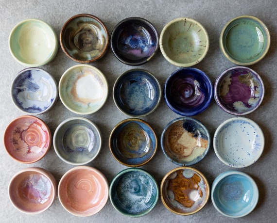 Ring Dish // Extra Small Condiment Bowls // Handmade Tiny - Etsy