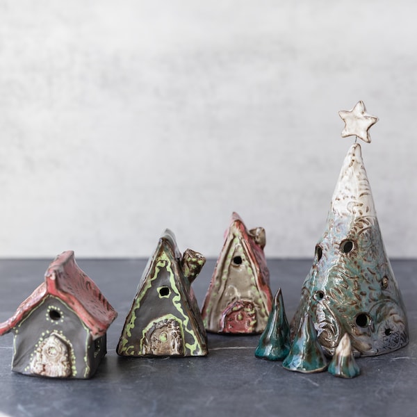 Ceramic Cottage Village - Etsy