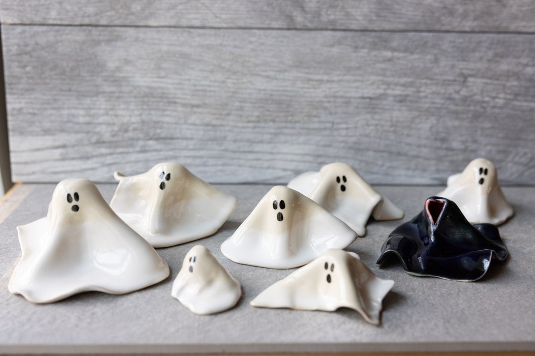 Ceramic Ghost // Unique Halloween Decor // Hand-sculpted - Etsy