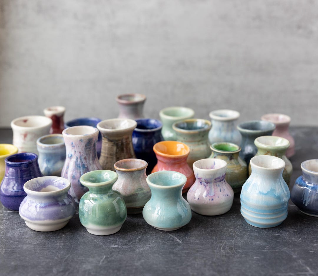 Bud Vases // Small Pottery Vases // Wedding Decor - Etsy
