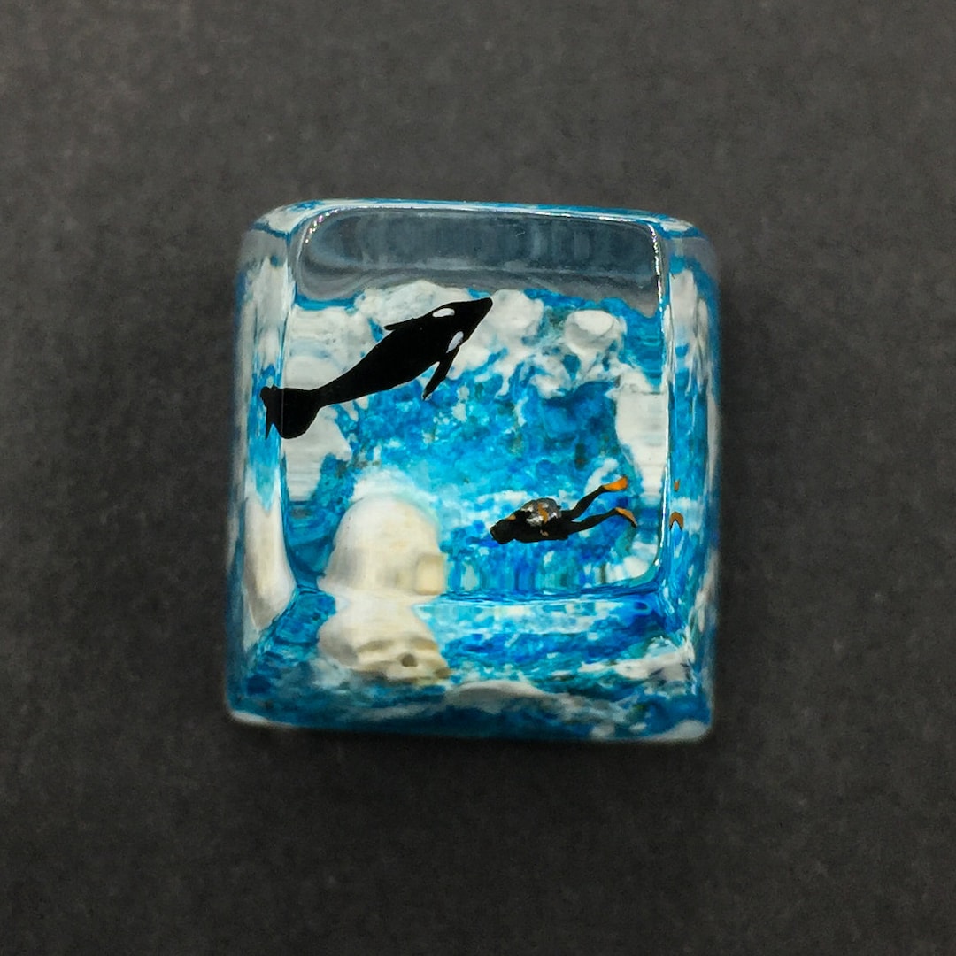 Diver Keycap, Ocean Lover Keycap, Whale Keycap, Artisan Keycap ...
