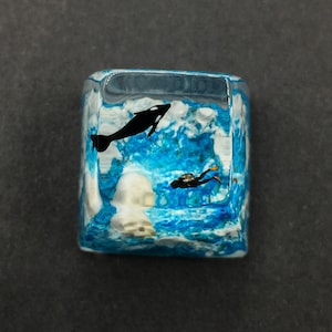 Diver Keycap, Ocean Lover Keycap, Whale Keycap, Artisan Keycap ...