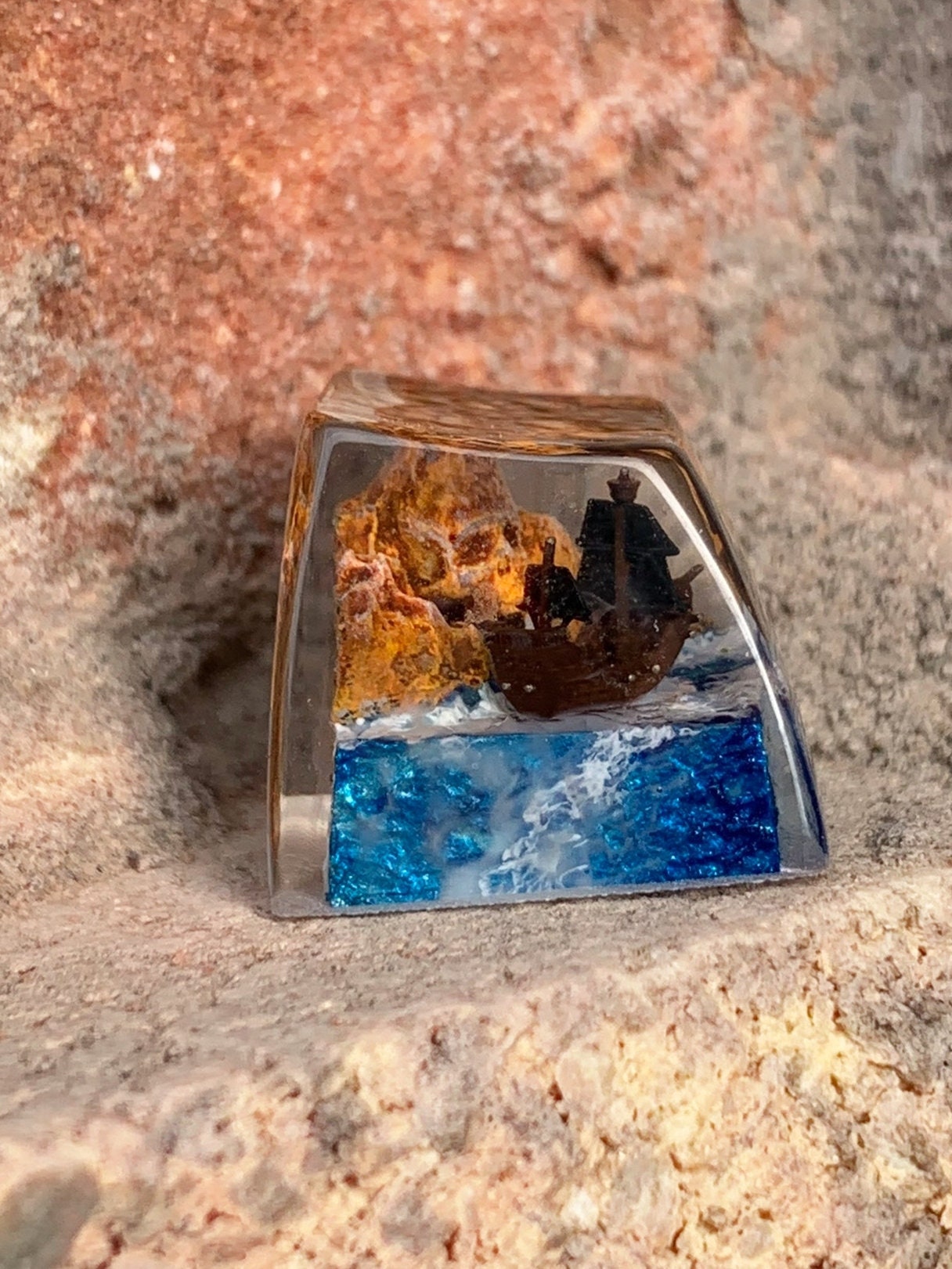 Pirate Boat Keycap, Skull Island Keycap, Resin Artisan Keycap, Cherry ...