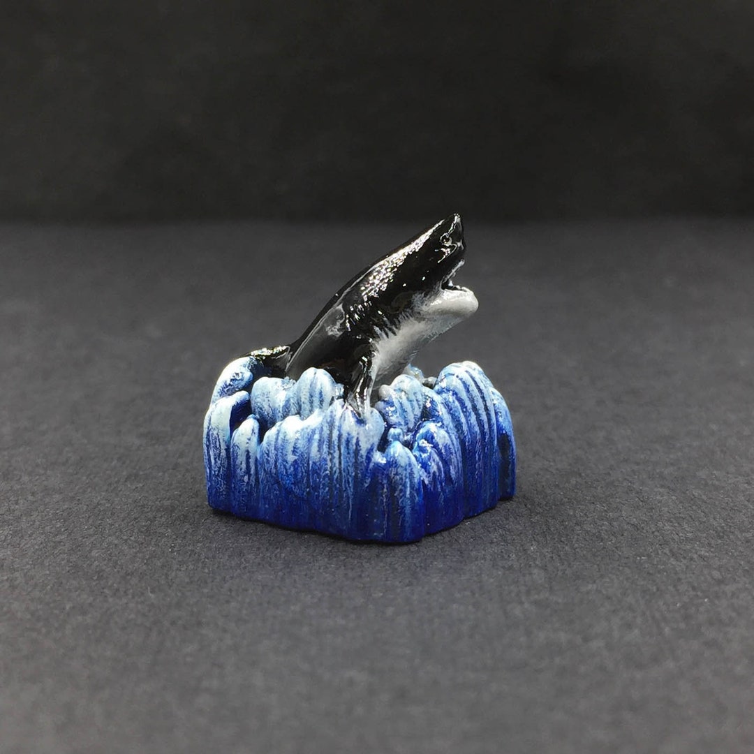 Shark Keycap, Sea Monster Keycap, Shark Artisan Keycap, Hand Painted ...