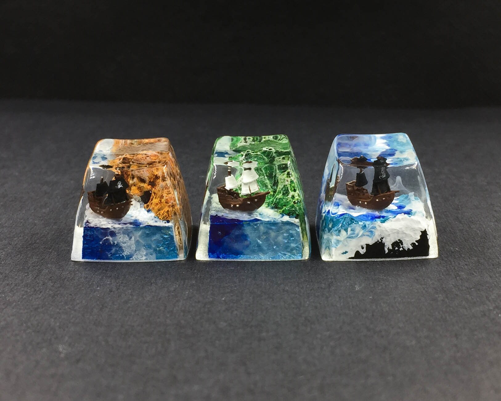 Pirate Boat Keycap, Skull Island Keycap, Resin Artisan Keycap, Cherry ...