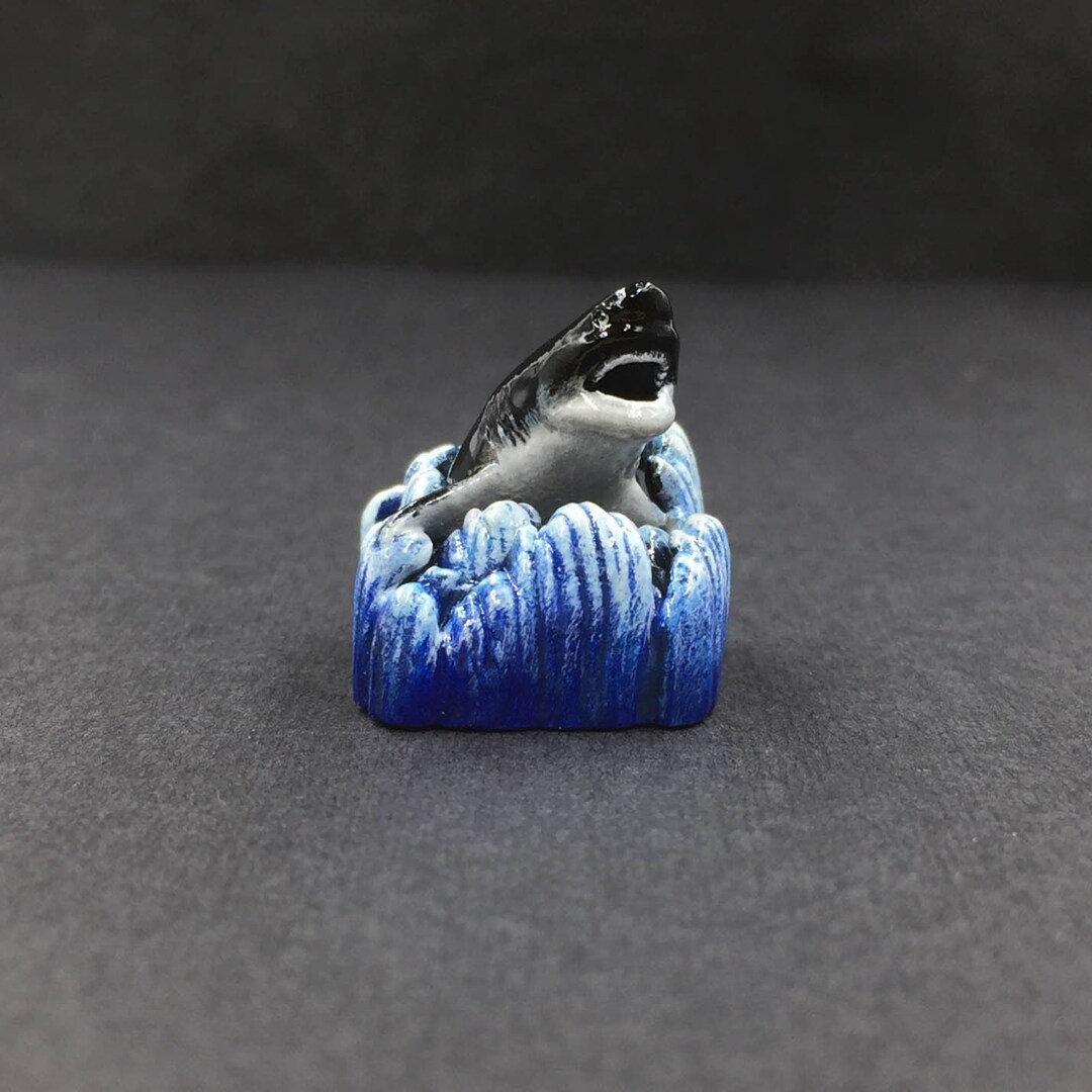 Shark Keycap, Sea Monster Keycap, Shark Artisan Keycap, Hand Painted ...