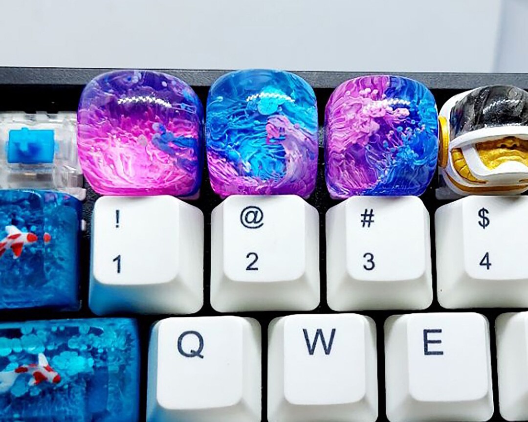 Coral Reef Keycap, Blue and Purple Underwater Resin Keycap, Unique Gift ...