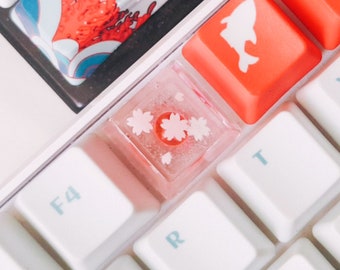 Sakura Cherry Blossom Artisan Resin Keycaps - Etsy