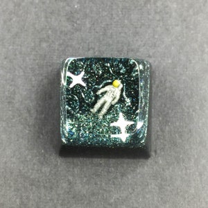 Astronaut Keycap, Outer Space Resin Keycap, Galaxy Handmade Keycap ...
