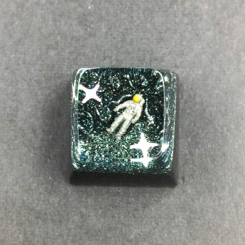 Astronaut Keycap Outer Space Resin Keycap Galaxy Handmade - Etsy