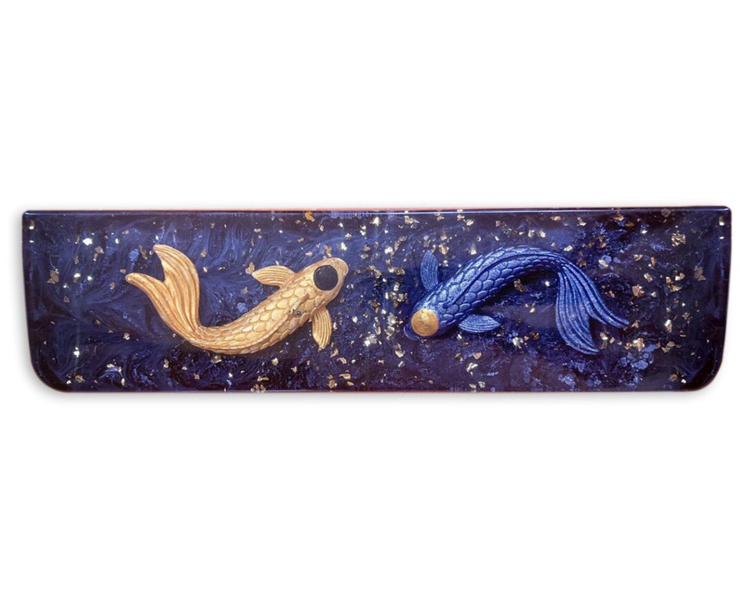 Galaxy Koi Fish Wrist Rest, Gold & Purple Koi Fish Wrist Rest, Artisan ...