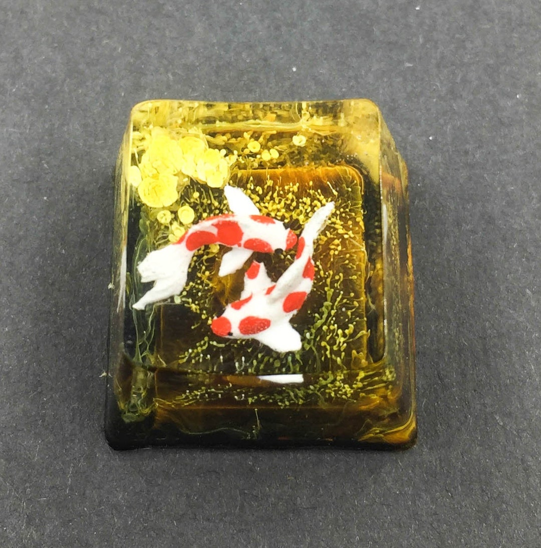 Couple Koi Fish Keycap, Esc Keycap, Enter Key Artisan Keycap, Fish ...