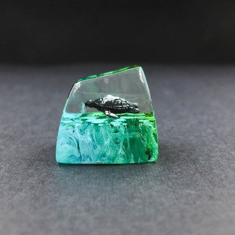 Sea Turtle Artisan Keycap, Underwater Keyboard, Gamer Gift - Etsy