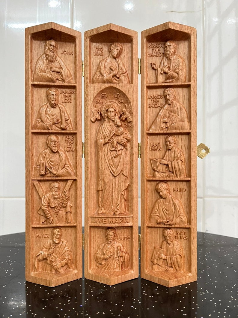 Holy Family Catholic Triptych of the Virgin Mary Jesus Christ St Joseph ...
