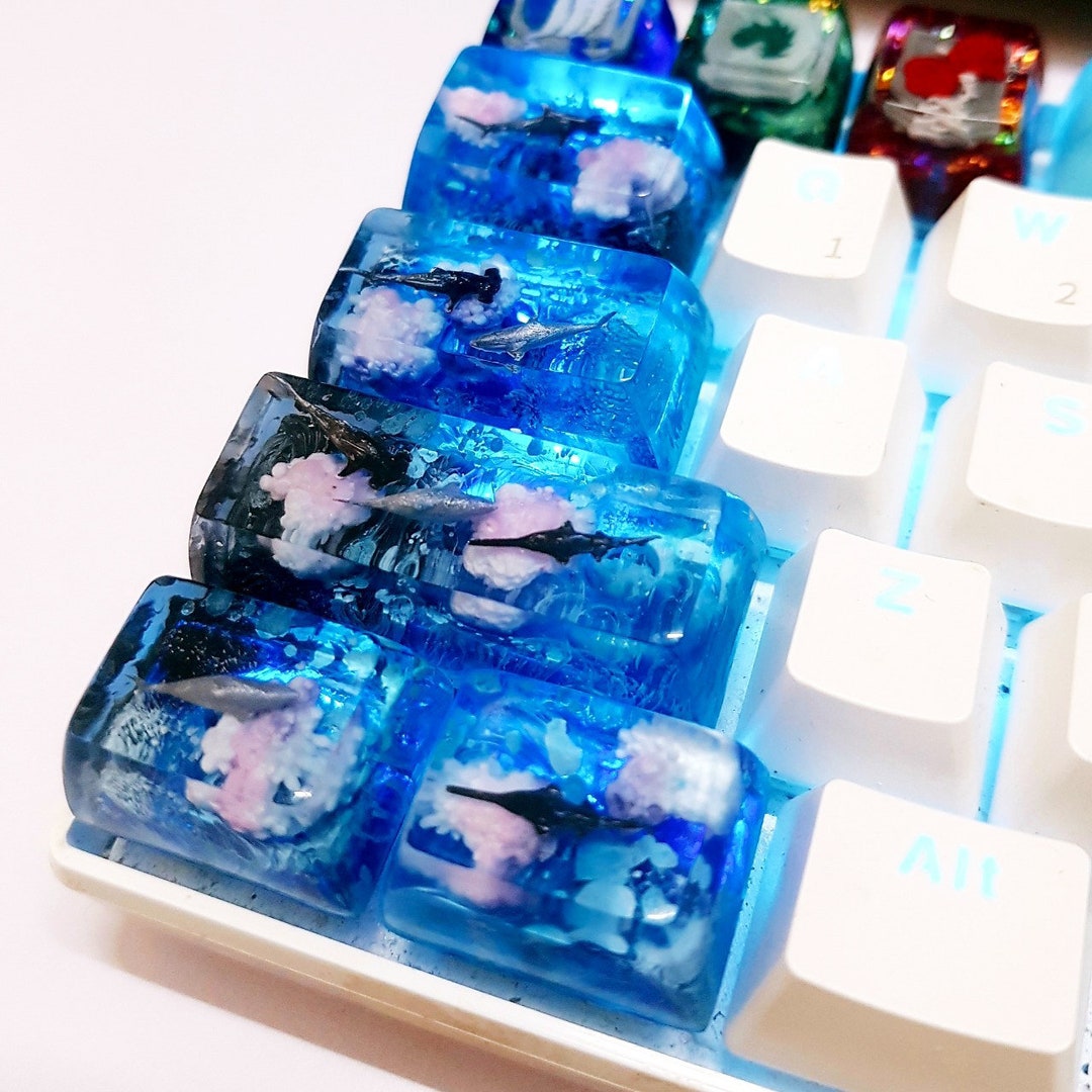 Whale Resin Keycap, Handmade Shark Keycap, Resin Artisan Animal Keycap ...