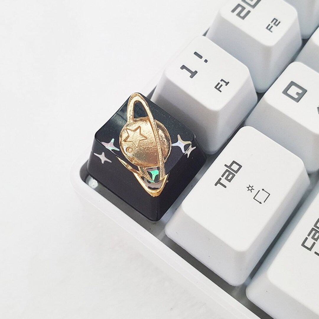 Planet Saturn Keycap, Resin Artisan Keycap, Outer Space Keycap, Galaxy ...
