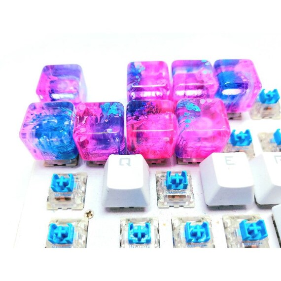 Coral Cube Keycap Pink and Blue Resin Keycap the Ocean - Etsy