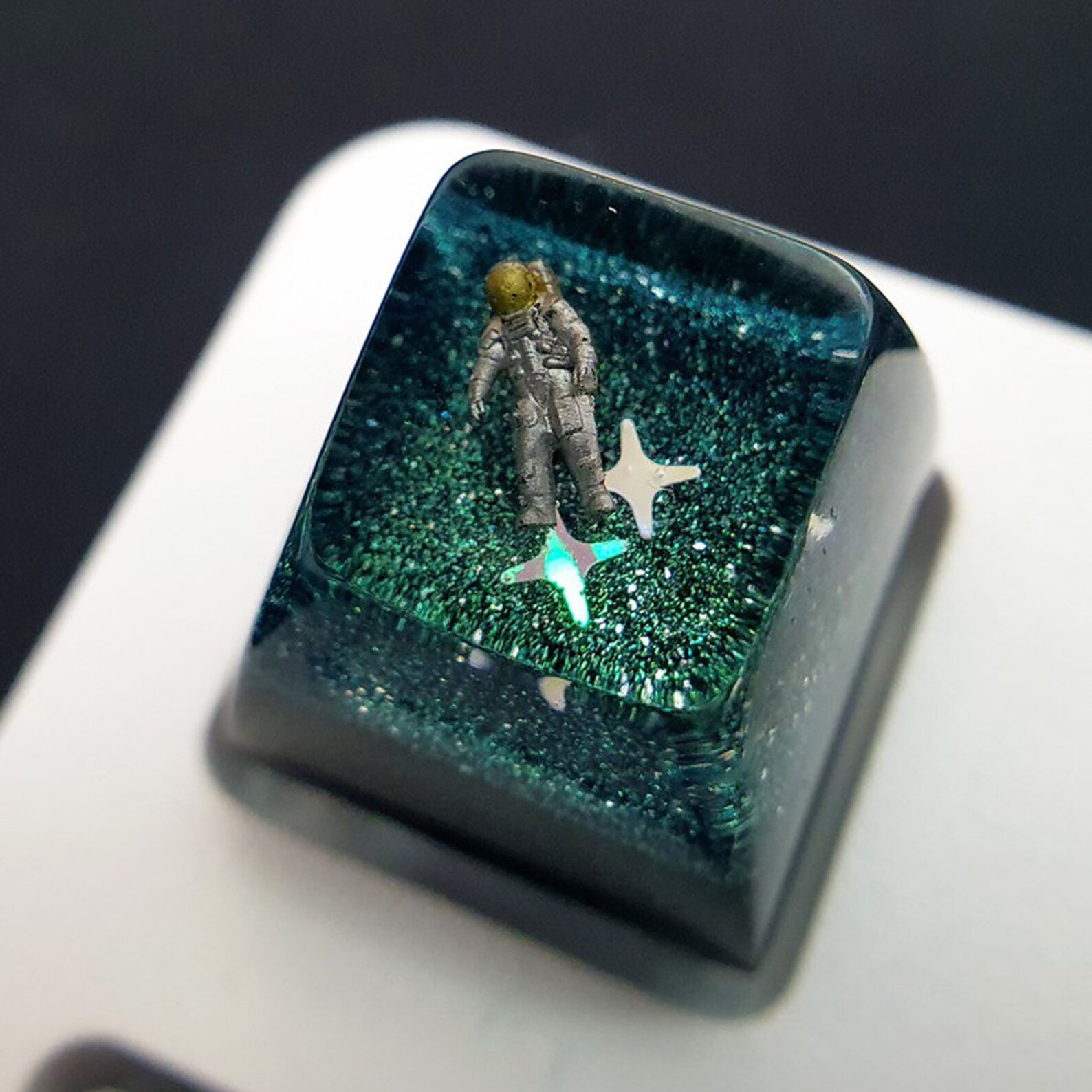 Astronaut Keycap Outer Space Resin Keycap Galaxy Handmade - Etsy