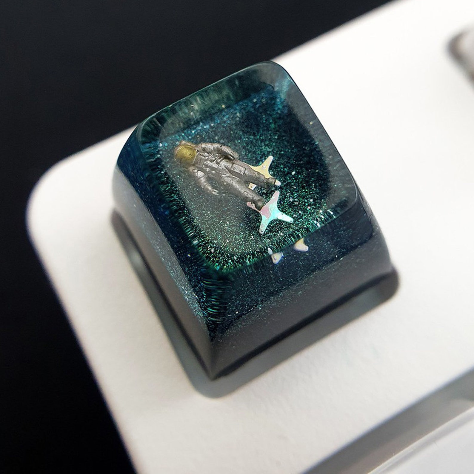 Astronaut Keycap Outer Space Resin Keycap Galaxy Handmade - Etsy