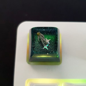 Astronaut Keycap, Outer Space Resin Keycap, Galaxy Handmade Keycap ...