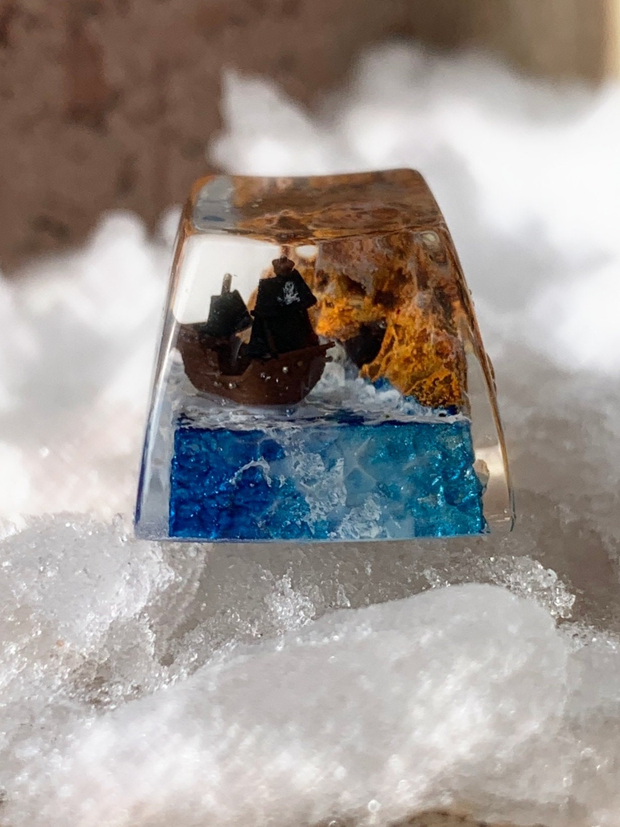 Pirate Boat Keycap, Skull Island Keycap, Resin Artisan Keycap, Cherry ...
