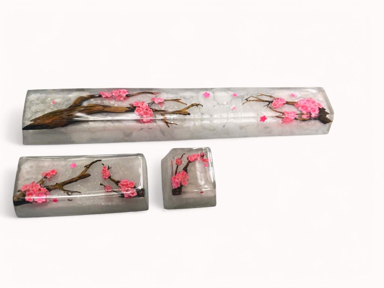 Cherry Blossom Keycap, Japan Keycap, Sakura Keycap, Handmade Resin ...
