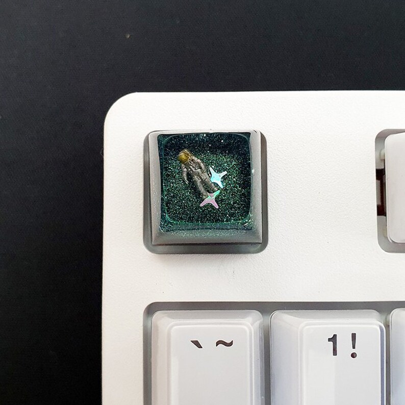 Astronaut Keycap Outer Space Resin Keycap Galaxy Handmade - Etsy
