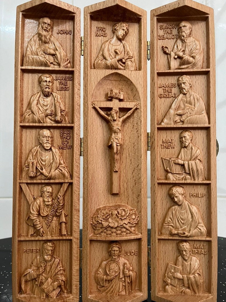 Holy Family Catholic Triptych of the Virgin Mary Jesus Christ St Joseph ...