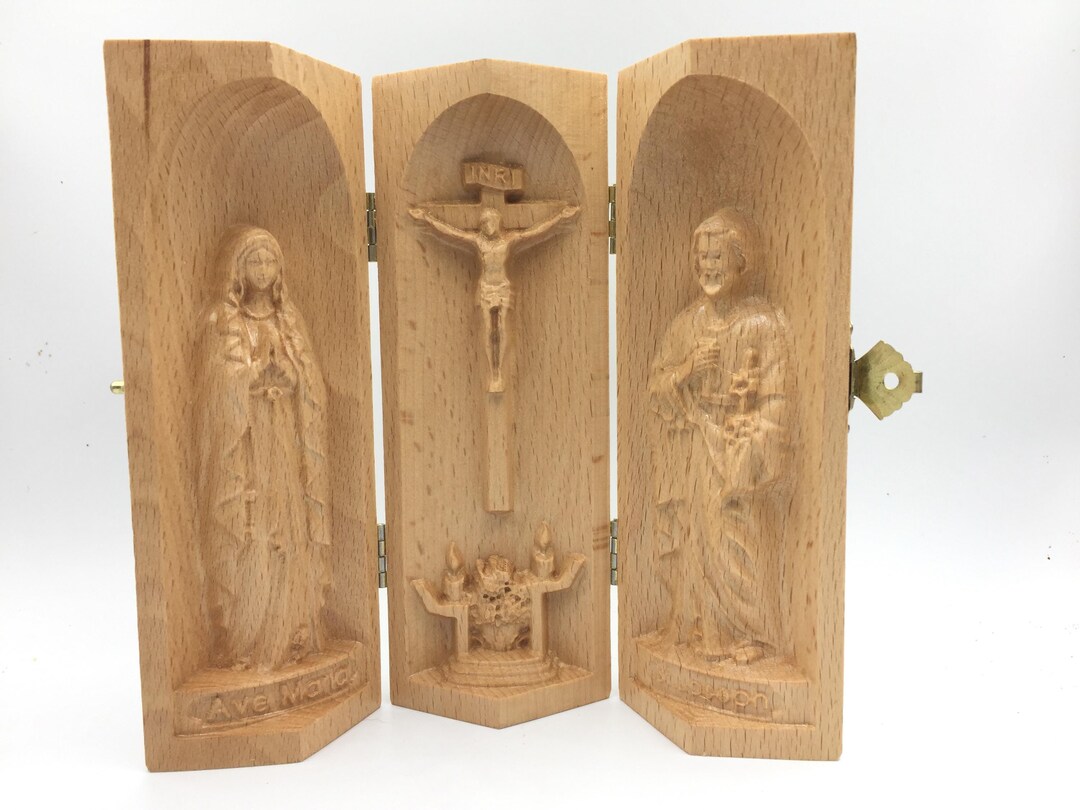 Holy Family Catholic Triptych of the Virgin Mary Jesus Christ St Joseph ...