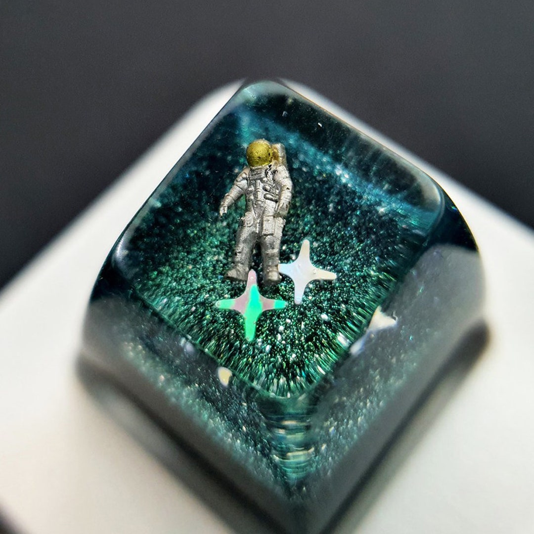 Astronaut Keycap, Outer Space Resin Keycap, Galaxy Handmade Keycap ...