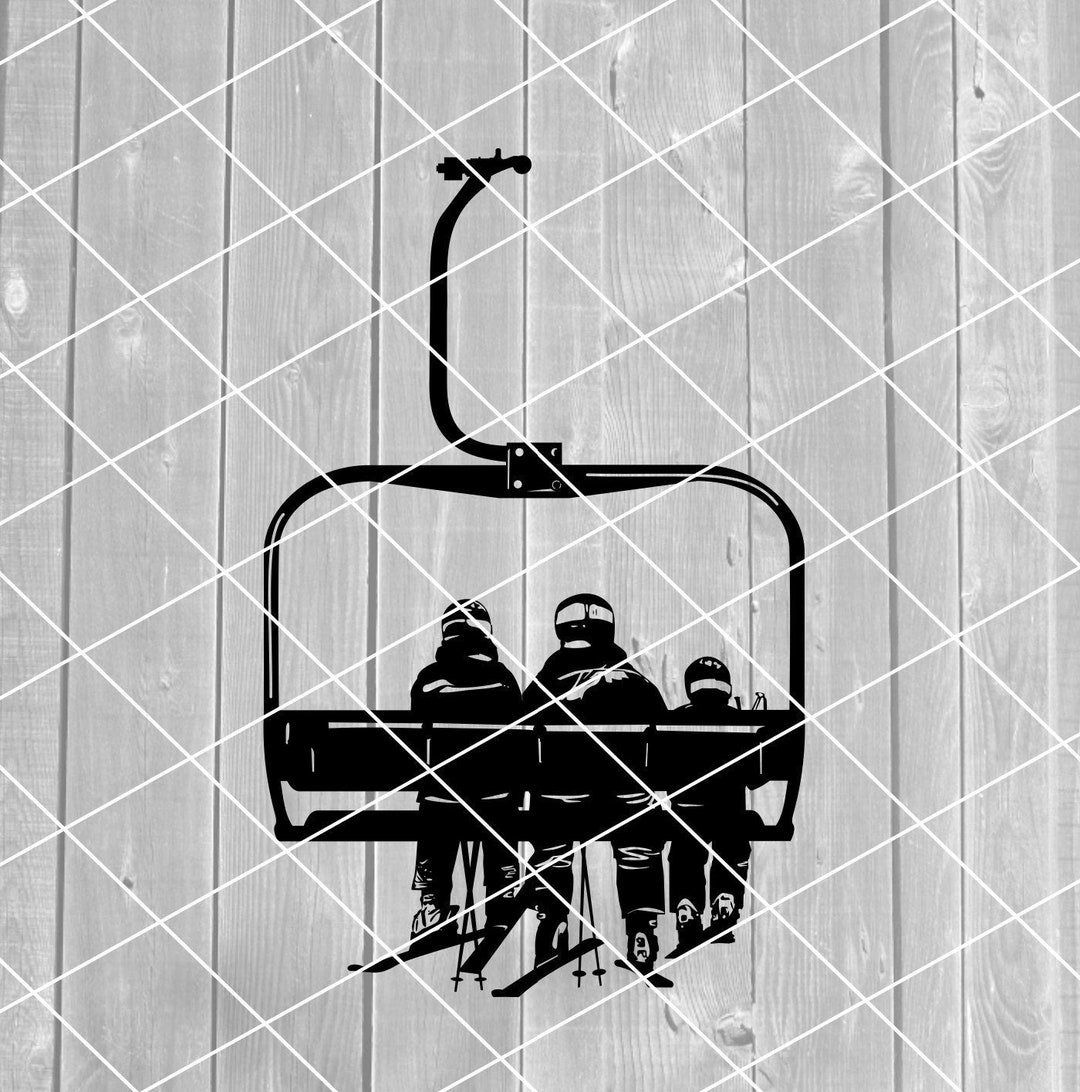 SVG- Chairlift Clip Art, Parents and Kid Skiing, Child, Family, Ski ...