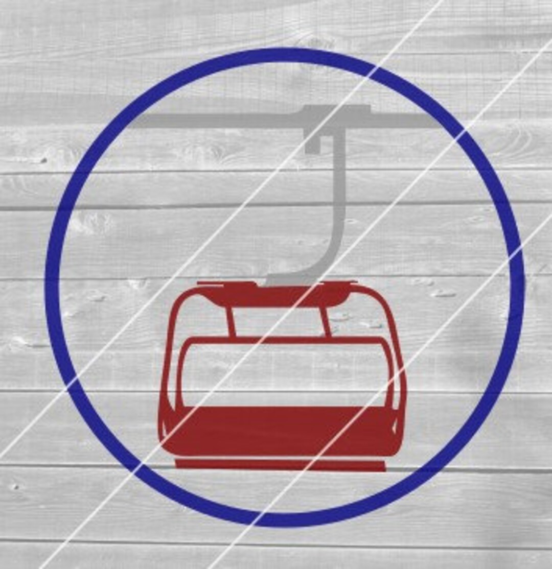 SVG- Chair Lift Clip Art, 3 Layers, Ski, Snowboard, Resort, Alpine ...
